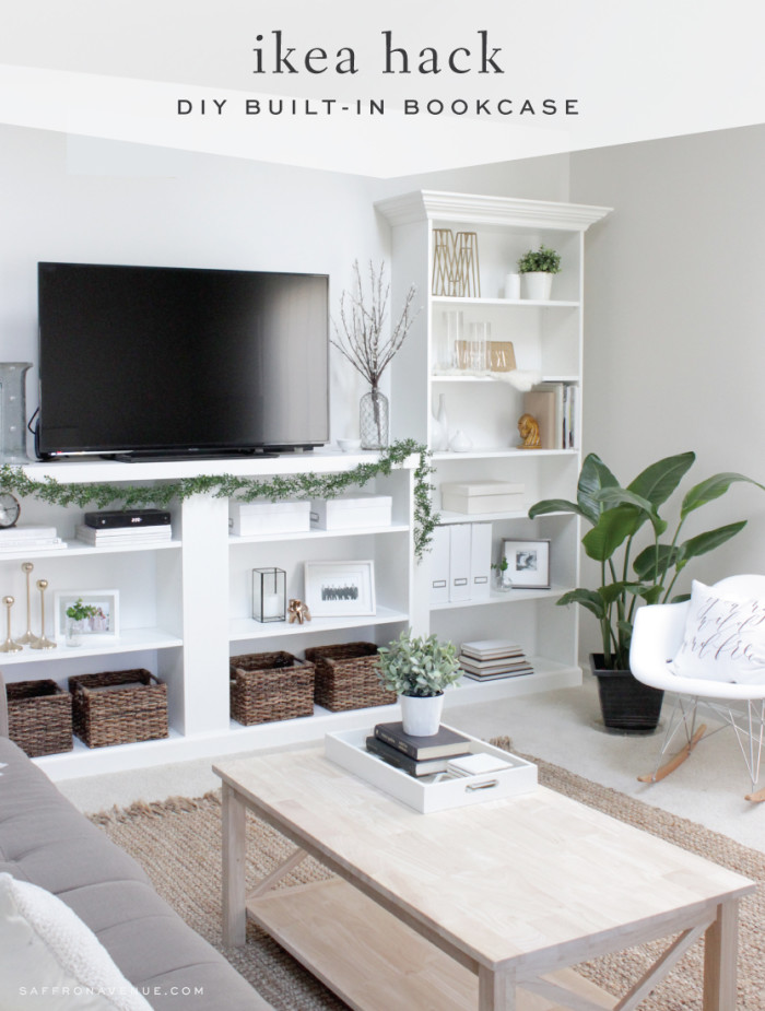 Our Ikea Hack DIY Built In Bookcase Saffron Avenue