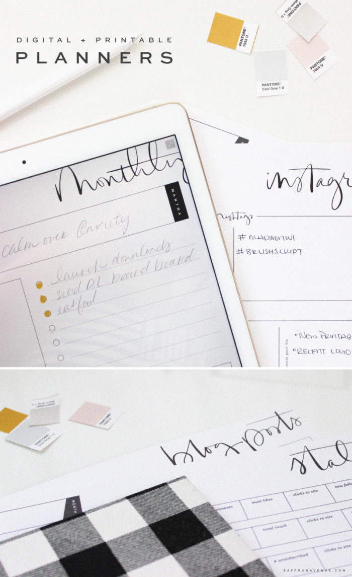Brush Script Digital and Printable Planners are here! - Saffron Avenue