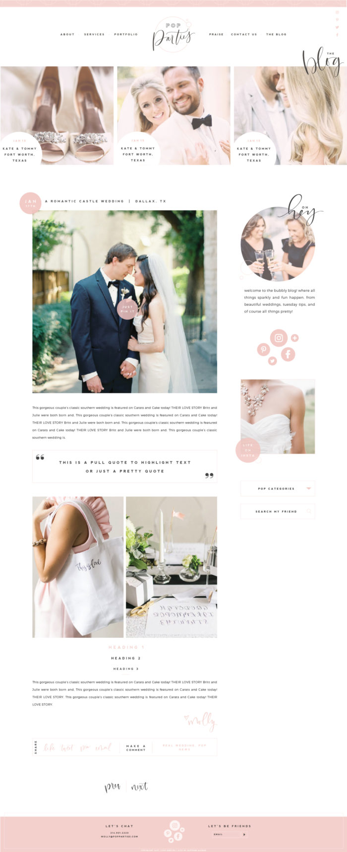 Brand and Website Design :: Pop Parties - Saffron Avenue